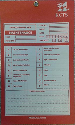 TPM Autonomous Maintenance Improvement Tag - 50 - Red - Maintenance ...
