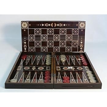 Amazon.com: World Wise Imports 19 in. Floral Wooden Backgammon Set with ...