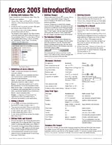 Microsoft Access 2003 Introduction Quick Reference Guide (Cheat Sheet ...