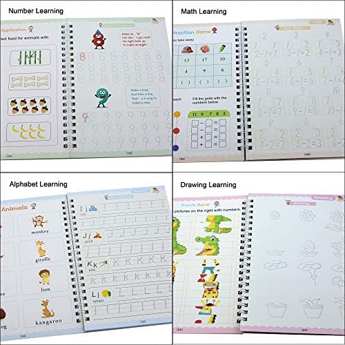 4 Pack English Practice Copybook, Magic Calligraphy Copybooks That Can ...