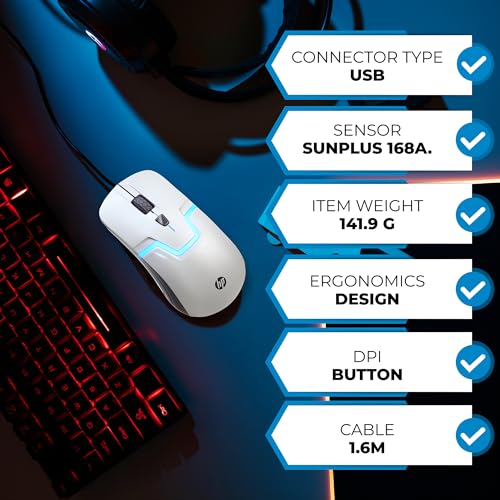 HP Wired Gaming Mouse, PC Gaming Mice, High Performance Mouse Gamer ...