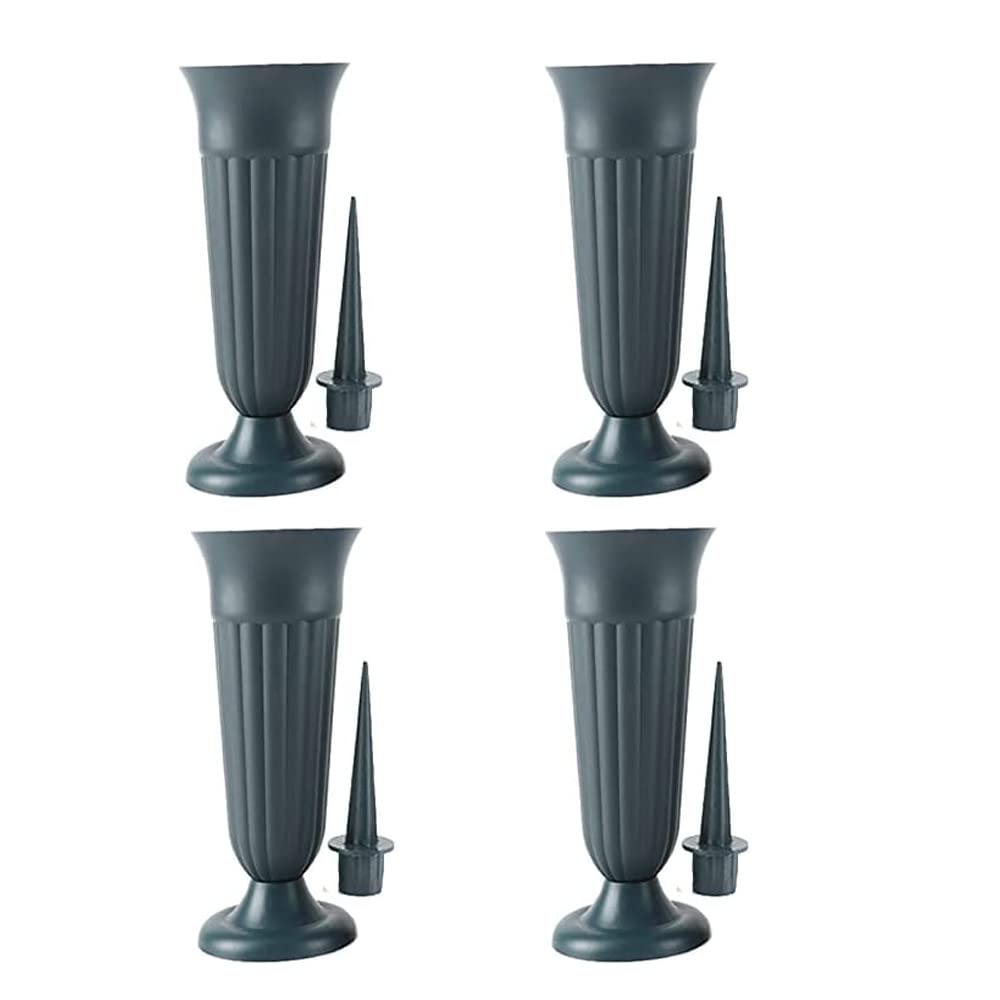 YMULAS Cemetery Vases 4 Pack Plastic Grave Cone Vase Detachable ...