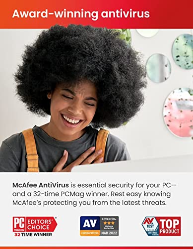 McAfee AntiVirus Protection 2023 | 1 PC (Windows)| Antivirus Protection ...