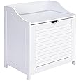 Amazon.com: Household Essentials Single Load Hamper Cabinet Seat, White ...