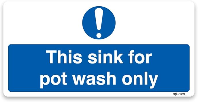 This sink for pot wash only sign, self-adhesive vinyl safety sticker ...