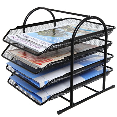 Price tracking for: Black Metal 4 Tier Office File Organizer Shelf Rack ...