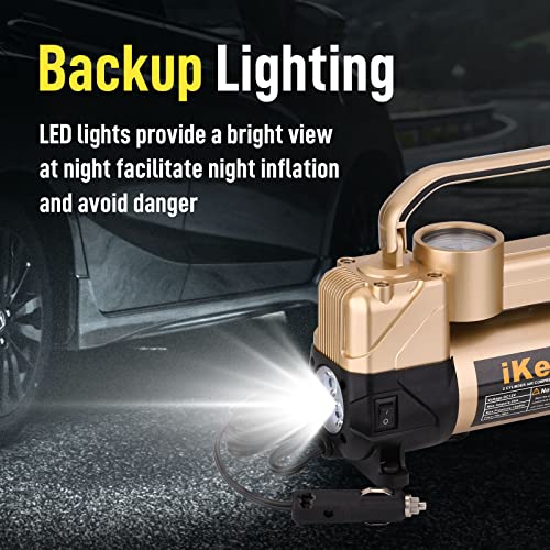 iKer 12V Air Compressor Heavy Duty Tire Inflator Portable for Truck SUV ...