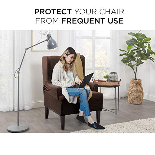 Maytex Pixel Ultra Soft Stretch Wing Back Arm Furniture Cover 1 Piece ...