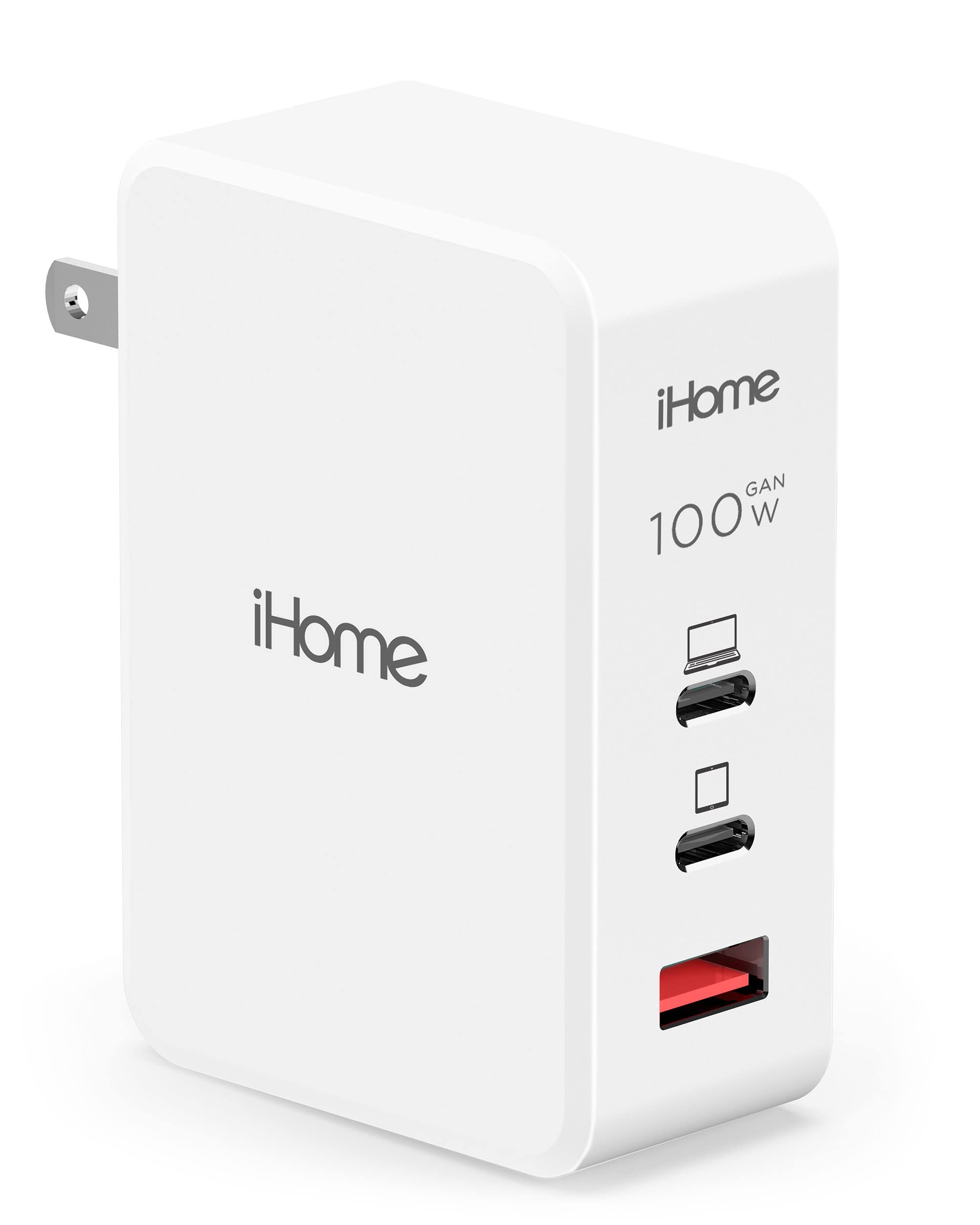 Mua iHome 100W GaN Charger: Three Port Universal Laptop Charger with (2 ...
