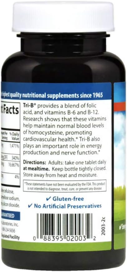 Carlson Tri-B Vitamin Complex with B6, B12 and Folic Acid, 360 Tablets ...