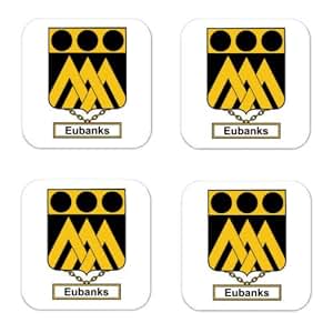 Amazon.com: Eubanks Family Crest Square Coasters Coat of Arms Coasters ...