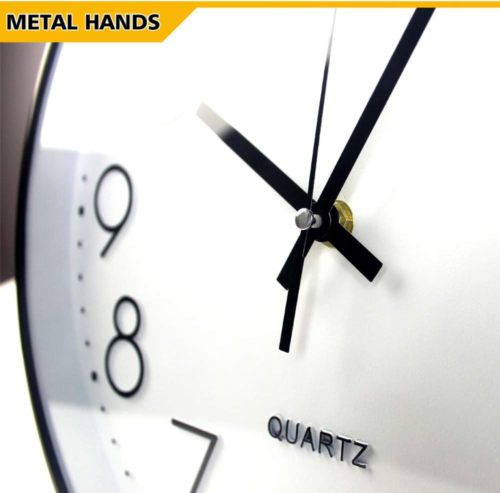 TOHOOYO Wall Clock, 12 ”Non-ticking Silent Quartz Decorative Clocks ...