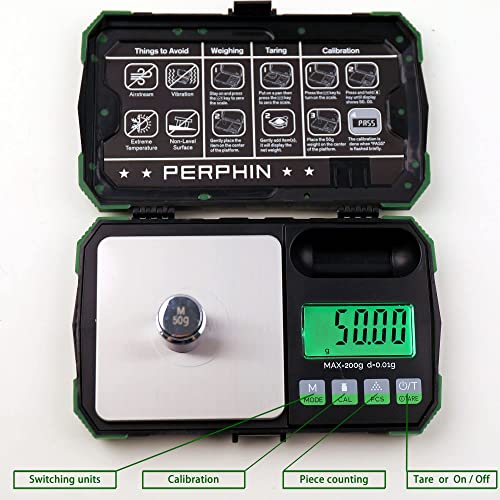 Digital Pocket Scale with Zipper Case, 200g x 0.01g High Precision Gram Scale, comes with ...