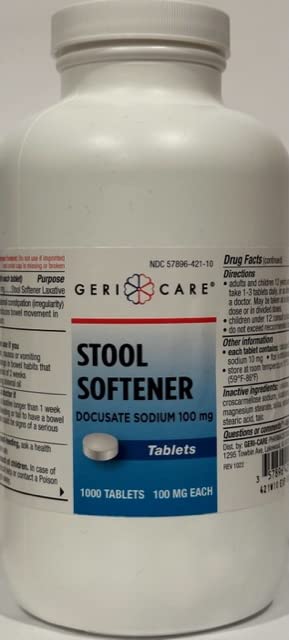 Mua Stool Softener Docusate Sodium 100 mg Tabs 1000 Count trên Amazon ...
