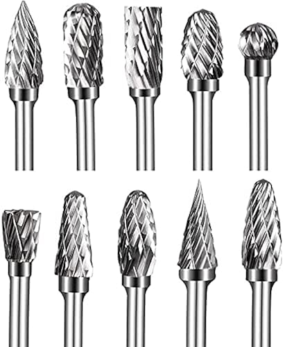 Leadrise Carbide Burr Set 1/4 Inch Shank Double Cut Solid Power Tools ...