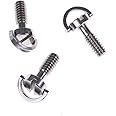 VizGiz 3 Pack 1/4 Quick Release Adapter Screw Pin Enhanced Long 21MM Flat Head D Shaft D Ring 1/ ...