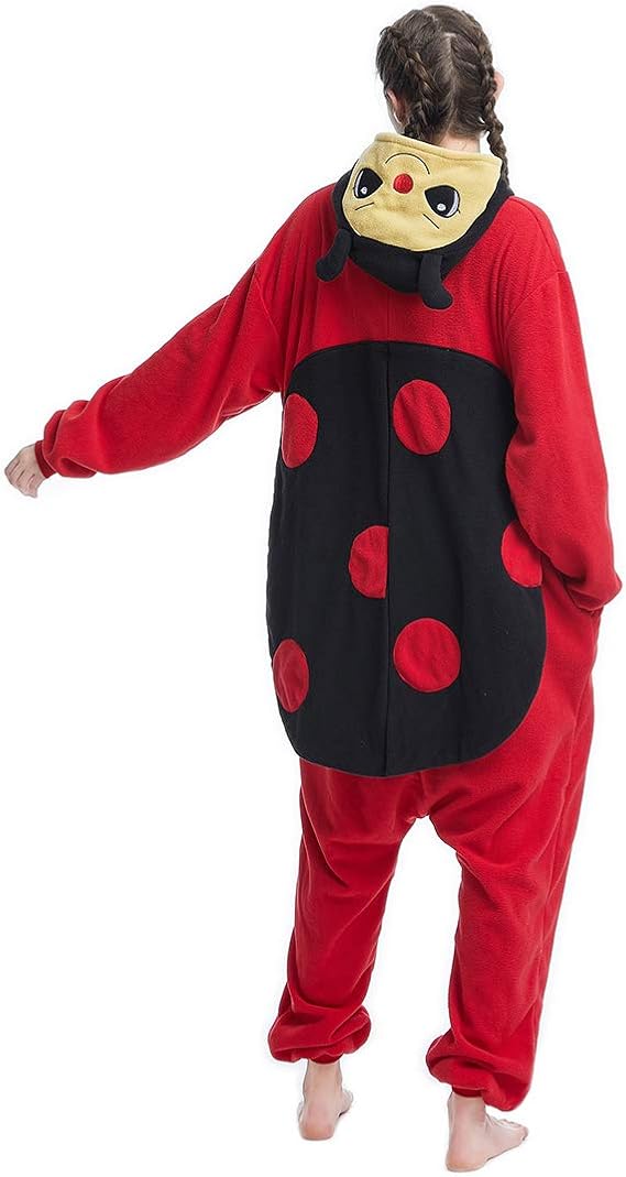 Buy Adult Lady Bug Onesies Black Spot Red Jumpsuit Animal Sleepwear ...