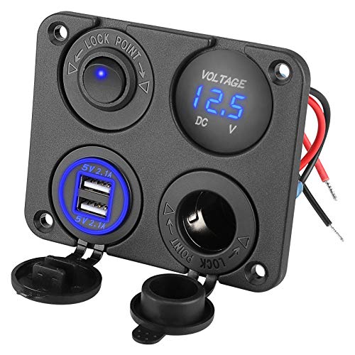 12V USB Outlet, Marine Car Charger Socket Panel, Waterproof Boat Cell ...