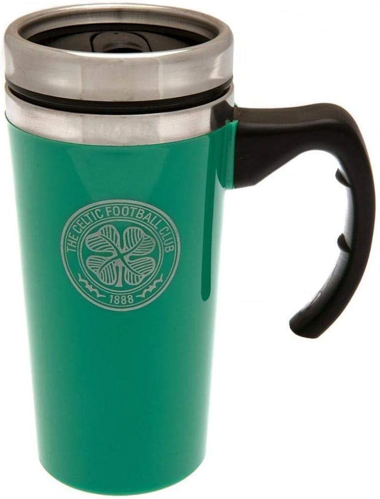 Celtic FC Official Aluminium Travel Mug (One Size) (Green): Amazon.co ...