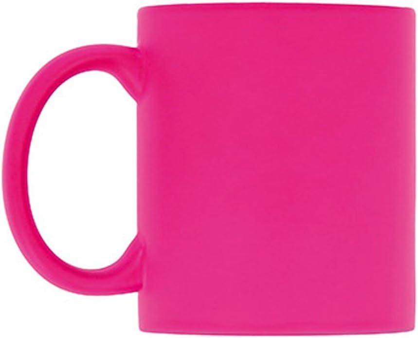 eBuyGB Bright Fluorescent/Neon Mug for Tea and Coffee, Ceramic, Pink ...
