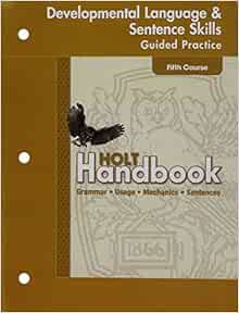 Amazon.com: Holt Handbook: Developmental Language and Sentence Skills Guided Practice Fifth ...