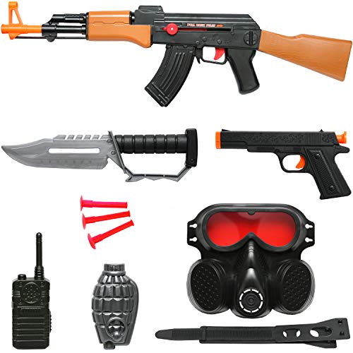 Pretend Play Military Toy Gun, Army Rifle Playset ,23 Inches, 7 Pcs ...