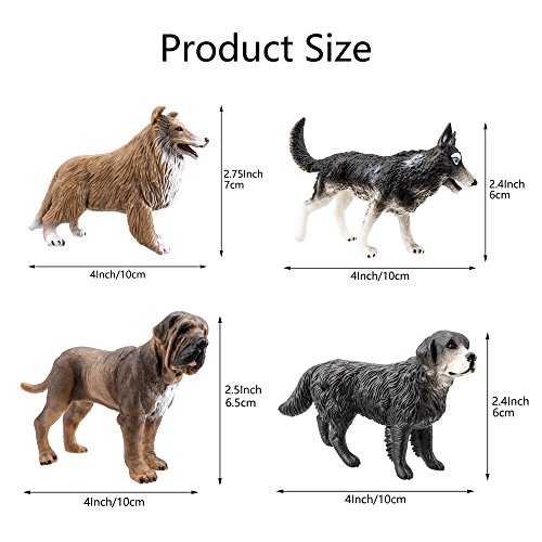TOYMANY 9PCS Dog Figurines, High Emulational Detailed Dog Figures Set ...