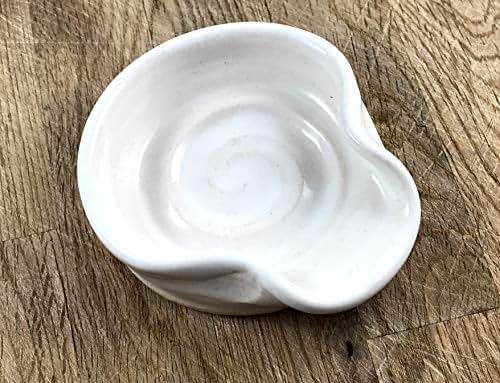 Amazon.com: Teaspoon Rest, MINI Ceramic Spoon Rest in White: Handmade