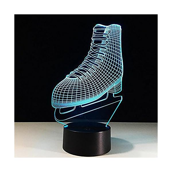 Ice Skating 3D Night Light Ice Skates 3D Led Optical Illusion 7 Colors ...