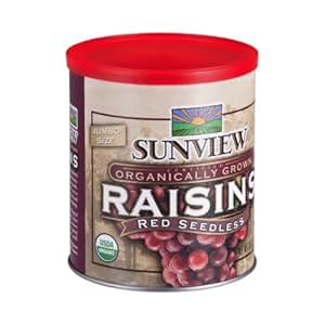 Amazon.com: Sunview Raisins Red Seedless Organic Jumbo Size