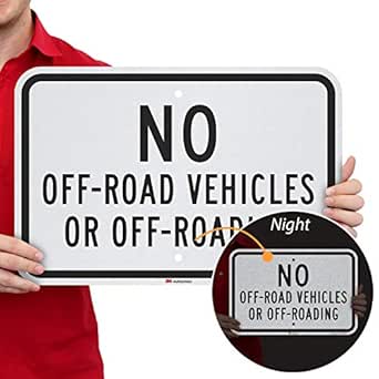 SmartSign 12 x 18 inch “No Off-Road Vehicles Or Off-Roading” Metal Sign ...