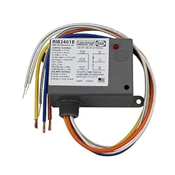 Functional Devices RIB2401B Enclosed Relay, 20 Amp Spdt with 24 Vac/Dc ...