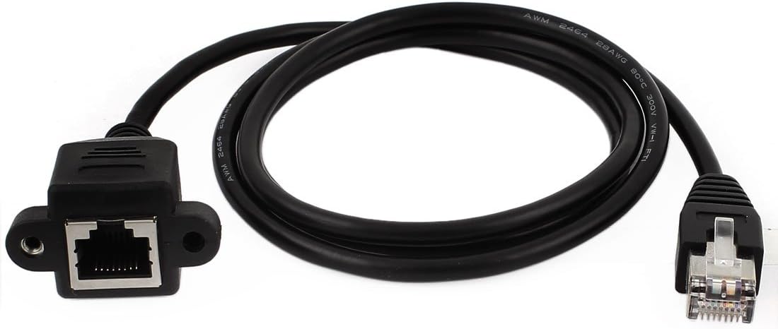 Amazon | uxcell ネットワークケーブル LANケーブル RJ45オス-メス ネジ パネル マウント 拡張 1m | uxcell ...