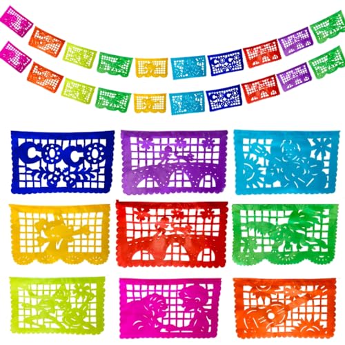 30 FT Picado PAPER Mexican Banner Decorations with Iconic Coco Movie ...