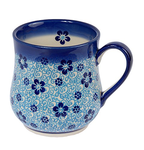 Traditional Polish Pottery, Handcrafted Ceramic Drop-shaped Mug (350 ml ...
