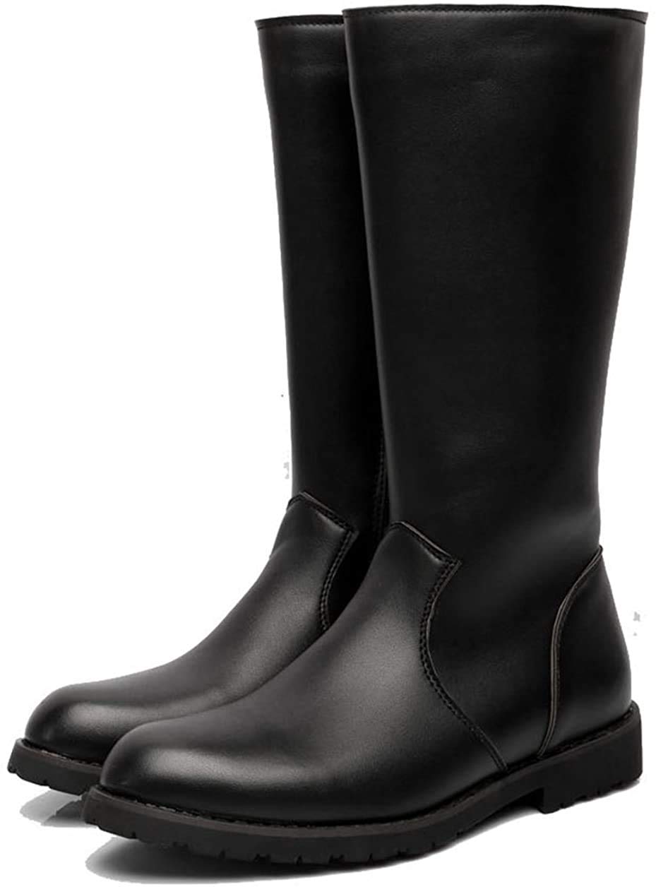 Mua Sufon Men's Large Size Side Zip Long Boots Cosplay Boots, Leather ...