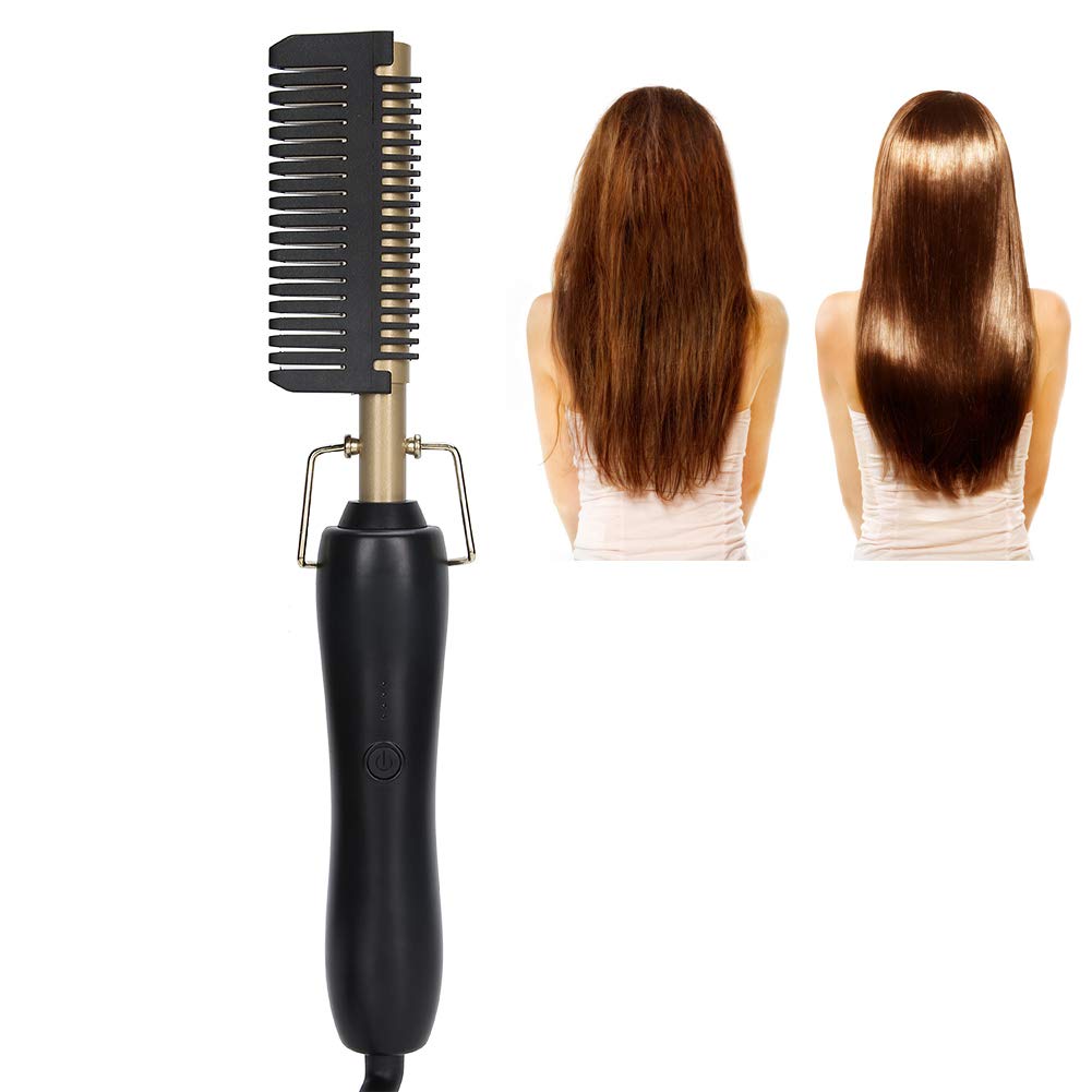 Amazon.com : Hair Straightener Comb Wet Dry Dual Use Multi‑Functional ...