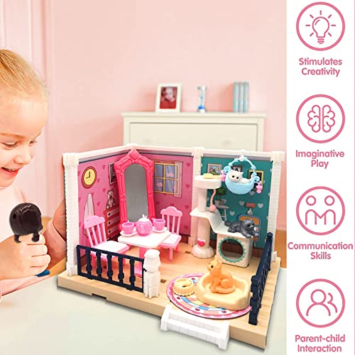 Dollhouse Tiny House Building Kit Miniatures, DIY Mini Dream Toy House ...