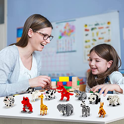 Mini Animal Building Blocks Set Party Favors, 6 Packages can Stack 12 ...