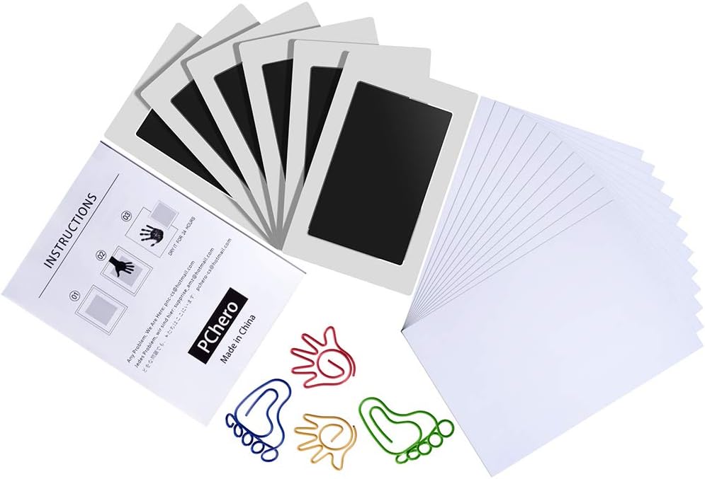 PChero 6 Pack Baby Ink Pads Inkless Handprint and Footprint, Paw Print ...