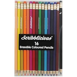 Scribblicious Erasable Coloured Pencils - Pack Of 16: Amazon.co.uk ...