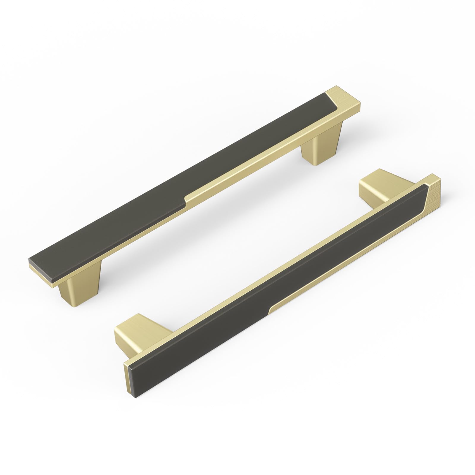 Haliwu 10 Pack Grey and Gold Cabinet Pulls 2 Tone Dersser Handles Gold ...