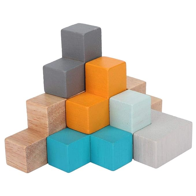 Building Blocks, Kids Portable Durable Wooden Come with Storage Box ...