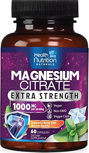 Magnesium Citrate Capsules 1000mg - Max Absorption Magnesium Powder ...