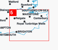 Laminated Wall Map Kent and East Sussex Postcode Sector Map 5 ...