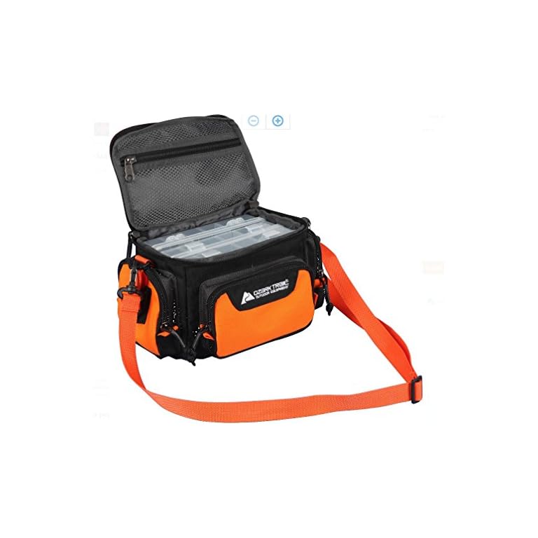 Ozark Trail Soft-Sided Tackle Bag with 3 Utility Boxes; Fishing ...