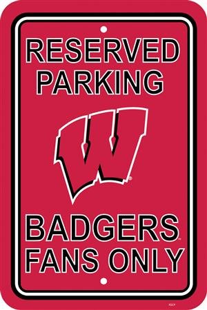 NCAA Wisconsin Badgers 12-by-18 inch Plastic Parking Sign | Amazon ...