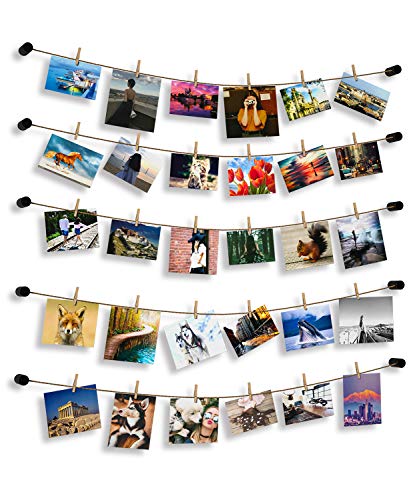 Amazon.com - Hosom String Picture Hanger with Clips, Photo Display ...