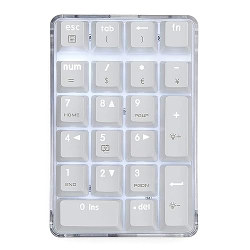 Qisan Mechanical Numeric Keypad GATERON Brown Switch Wired Crystal Case ...