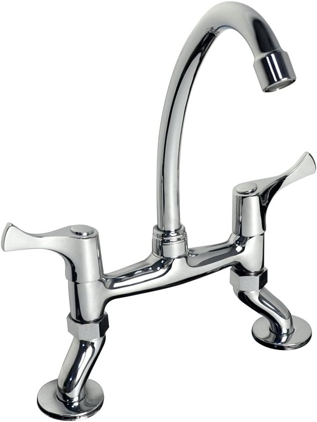 PHASAT Bridge Kitchen Taps 2 Hole,Adjustable Bridge Mixer Tap with ...